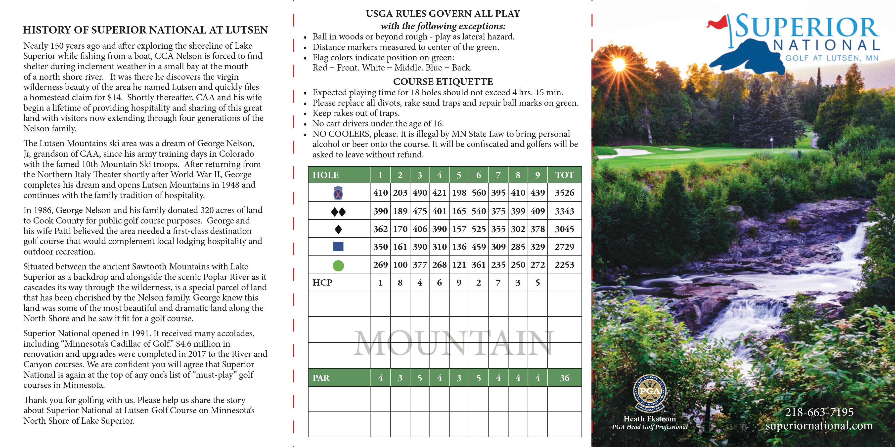 Scorecard - Superior National at Lutsen